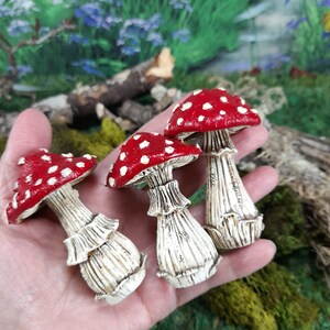 Set of 3 Fairy Garden Mushrooms / Fairy Garden Accessories/ the Elf's ...