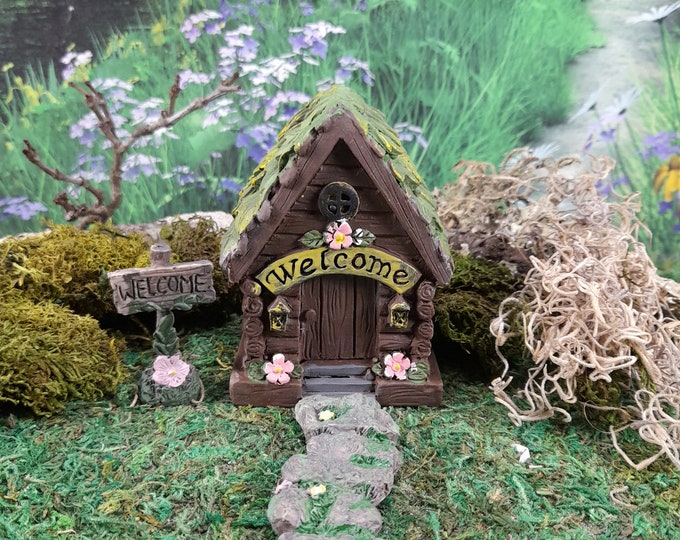 Fairy House "the Cabin by the Lake" / Fairy Garden Collection/ Fairy ...