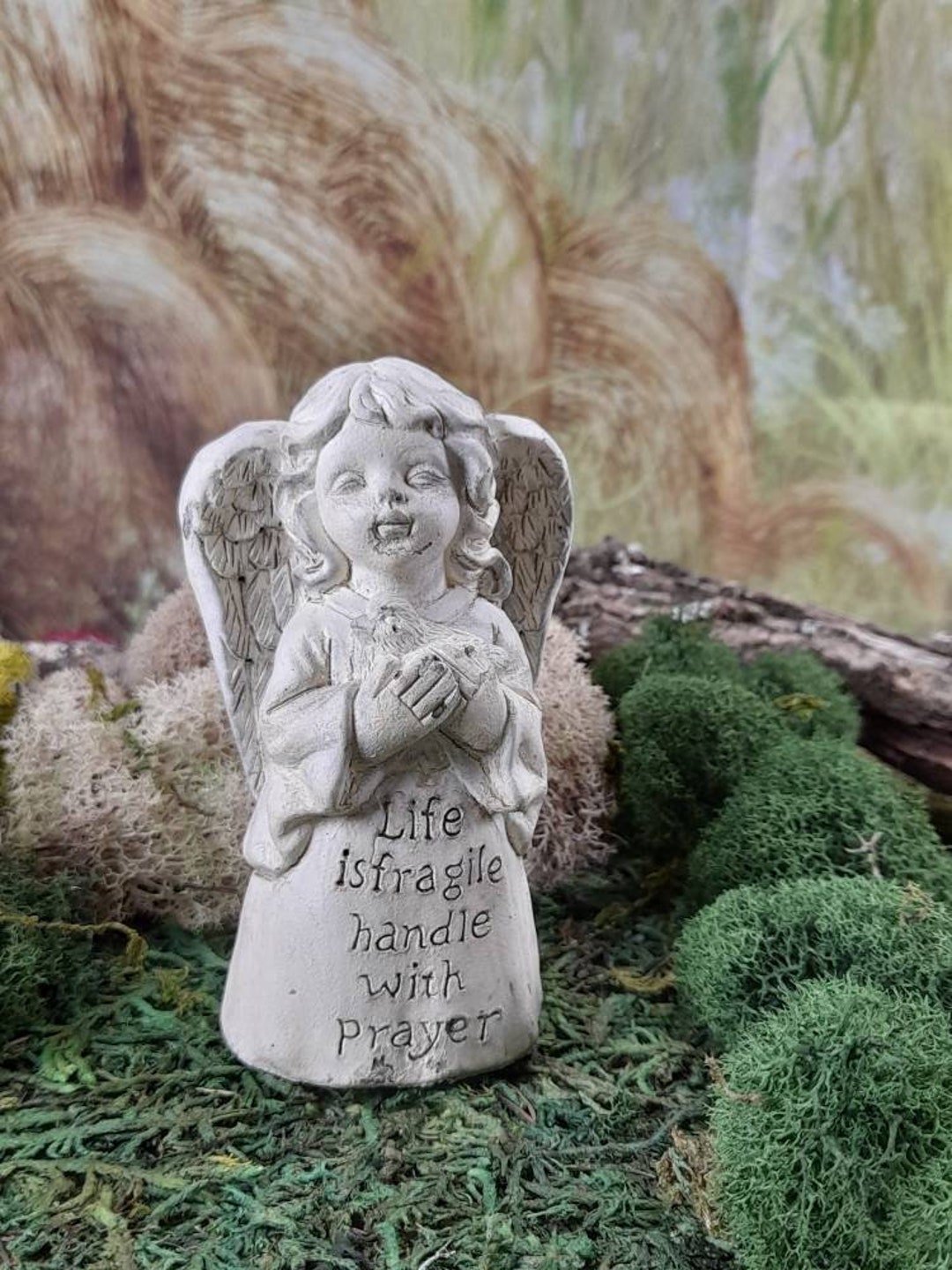 Rustic Angel Statue Figurine / Outdoor Garden Angel Decor/ the - Etsy