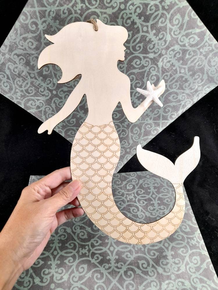 Wooden Mermaid Cut Out DIY for Crafts / Nautical Cut Out / the - Etsy
