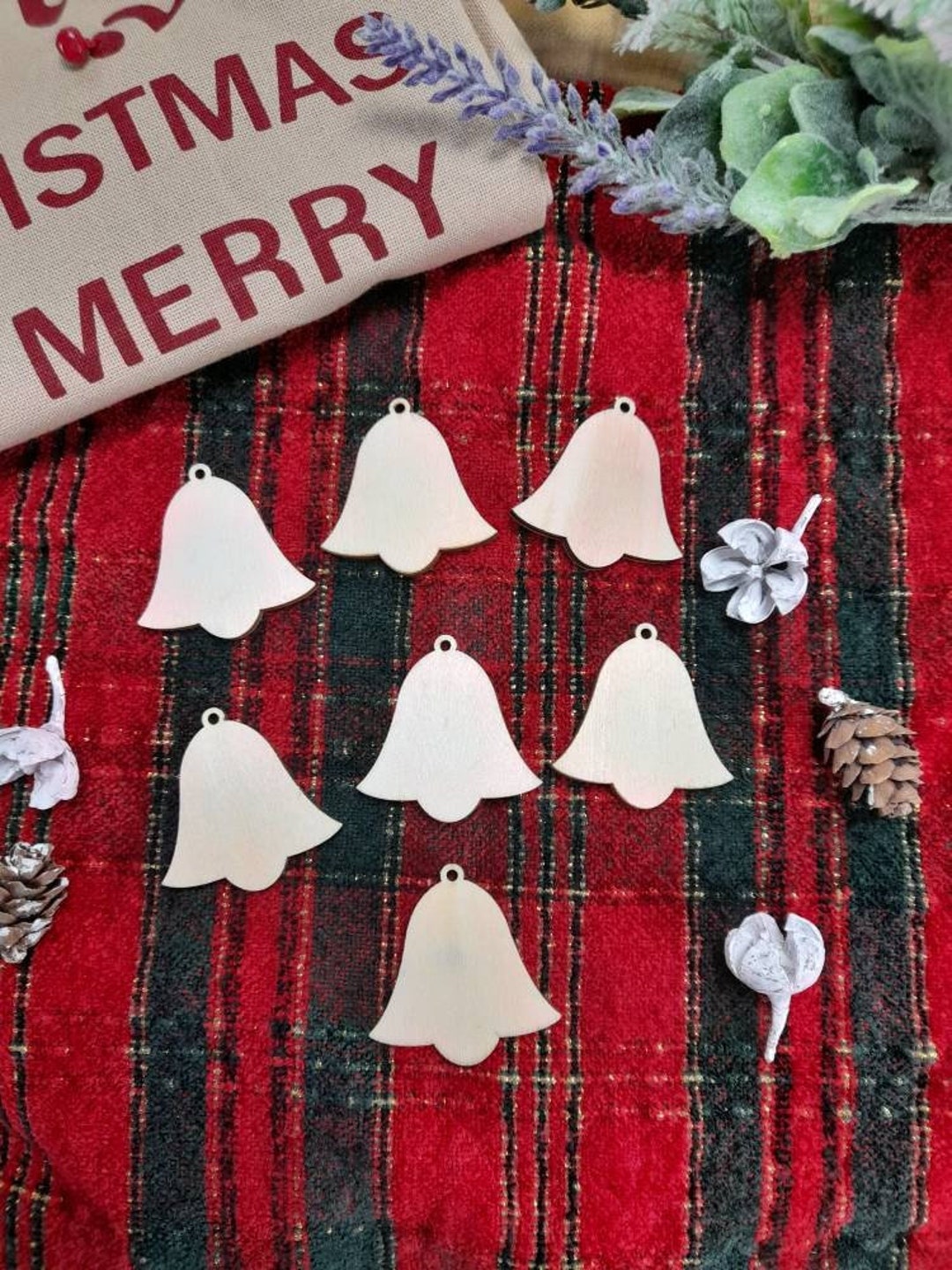 Set of 14 Unfinished BELL Wood Shaped Pieces/ Die Cut BELL - Etsy