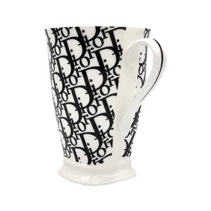 Christian Dior Mug Cup Logo Monogram Black White Bone China Vintage ...