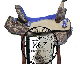 Leather Western Barrel Racing Horse Saddle Tack Size 1418 With Matching ...