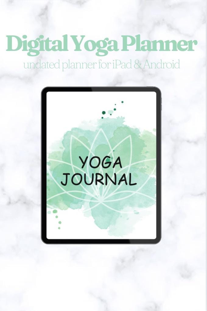 Digital Yoga Planner | Printable Yoga Journal & Practice Tracker - Etsy