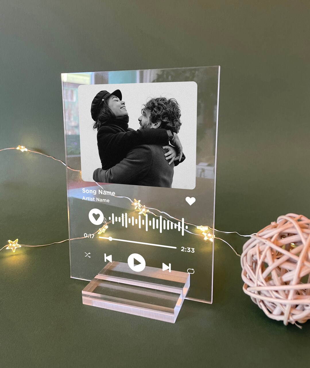 Custom Music Plaque, Acrylic Song Plaque, Anniversary Couple Gift ...