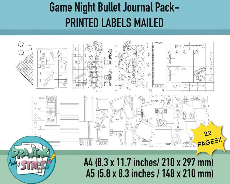 Bullet Journal, Bujo Templates, Hand-drawn, Bullet Journal Inserts-game ...