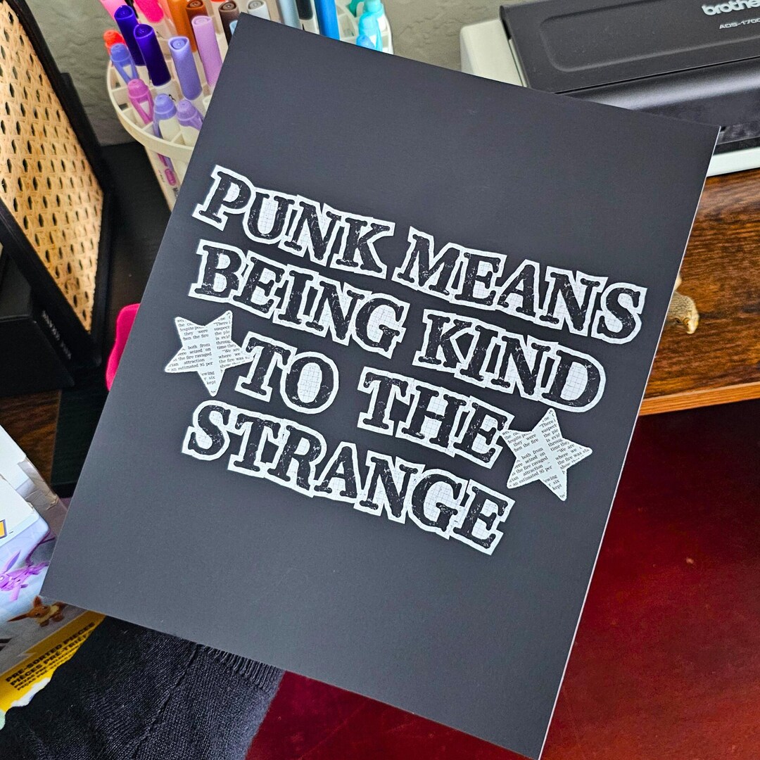 Punk Kindness Quote 8x10 Art Print: Typographic Wall Decor - Etsy