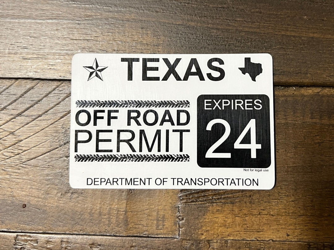 Texas off Road Permit Decal - Etsy
