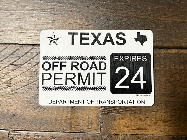 Texas off Road Permit Decal - Etsy
