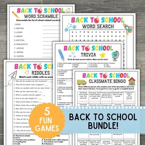 Back to School Bundle, Printable First Day of School Activities ...