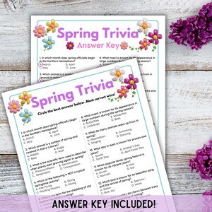 Spring Trivia Game | Printable Springtime Games | Party Games | Spring ...