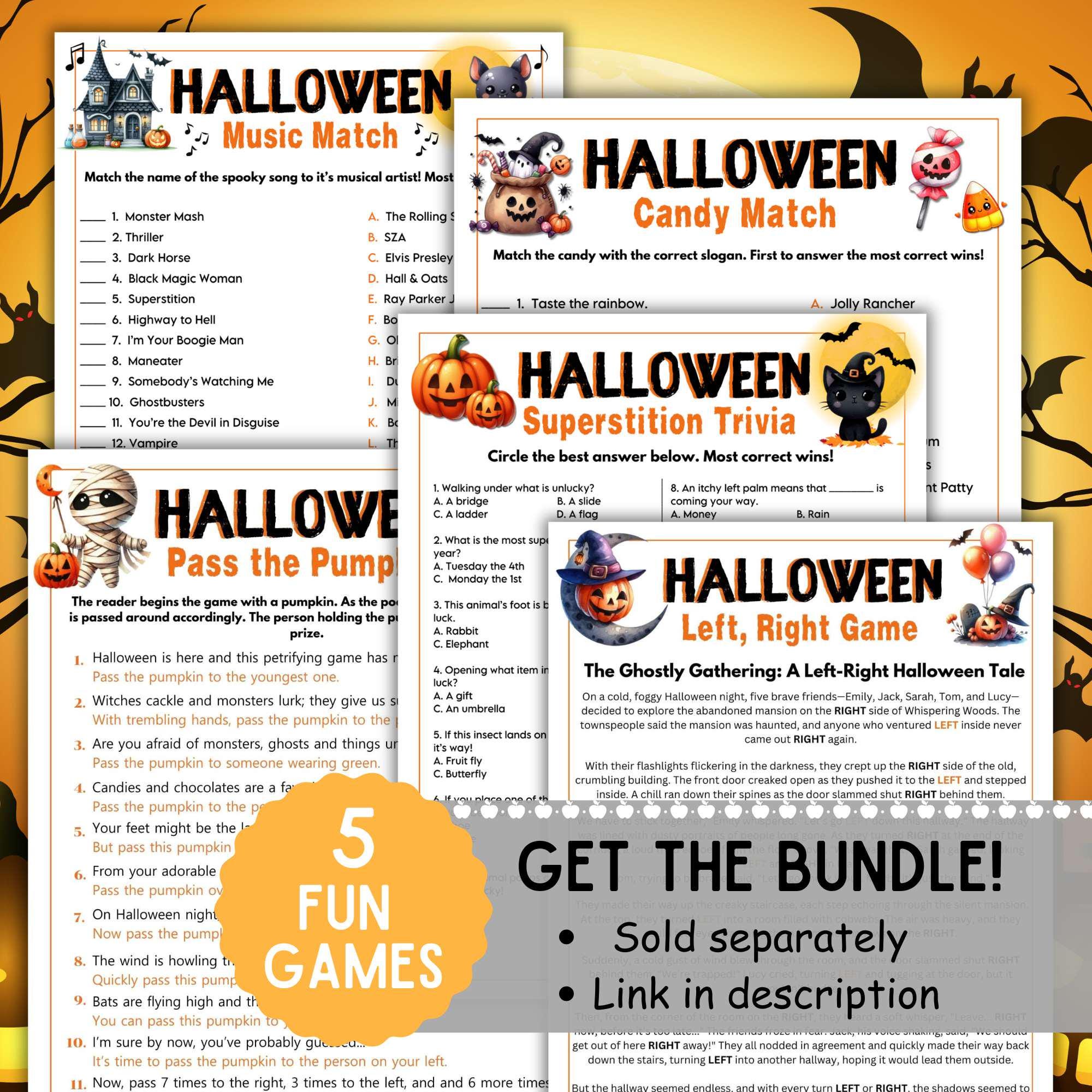 Halloween Candy Match Game, Halloween Trivia, Halloween Party Games ...