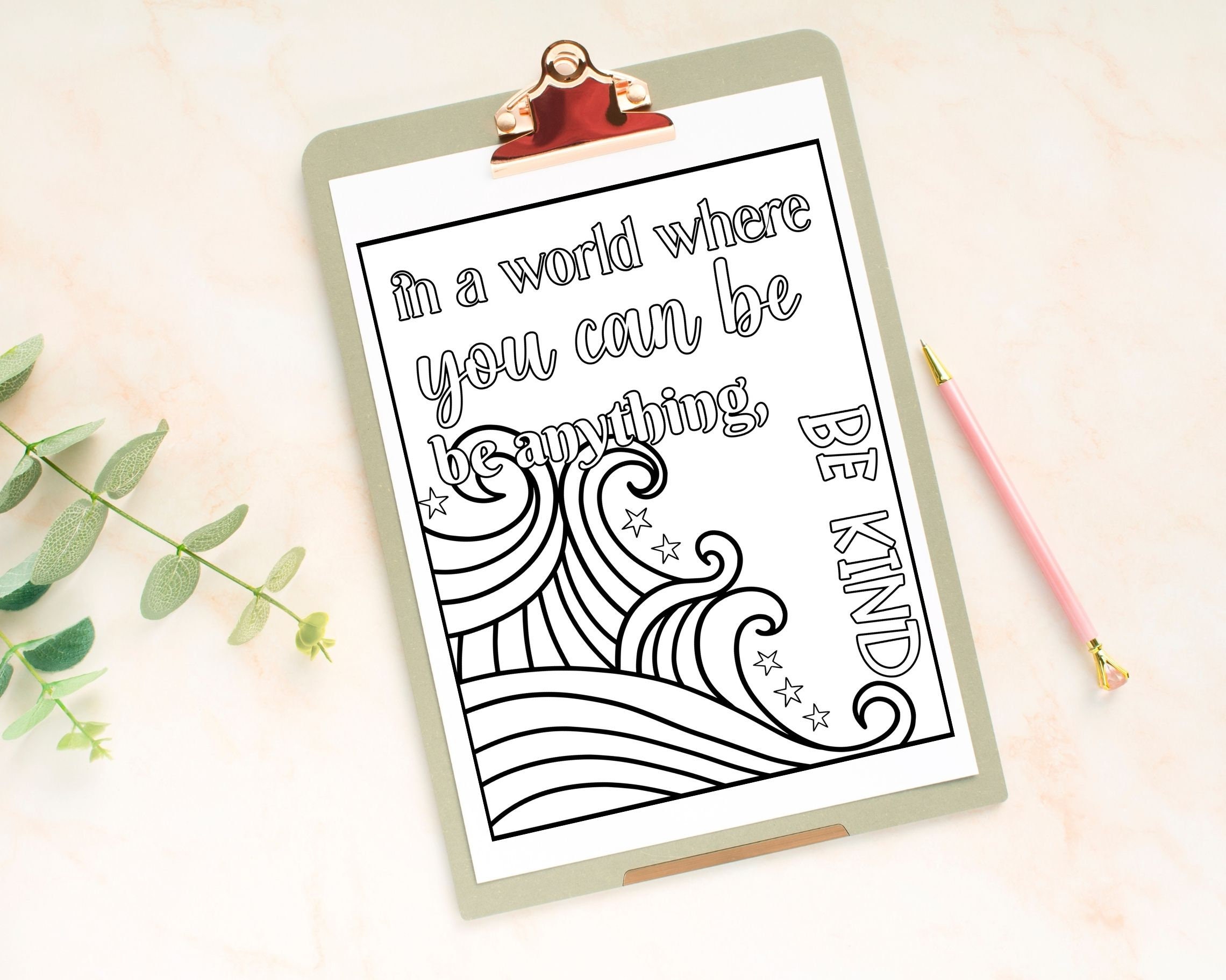 Kindness Quotes/ Kindness Coloring Pages/digital/instant Download ...