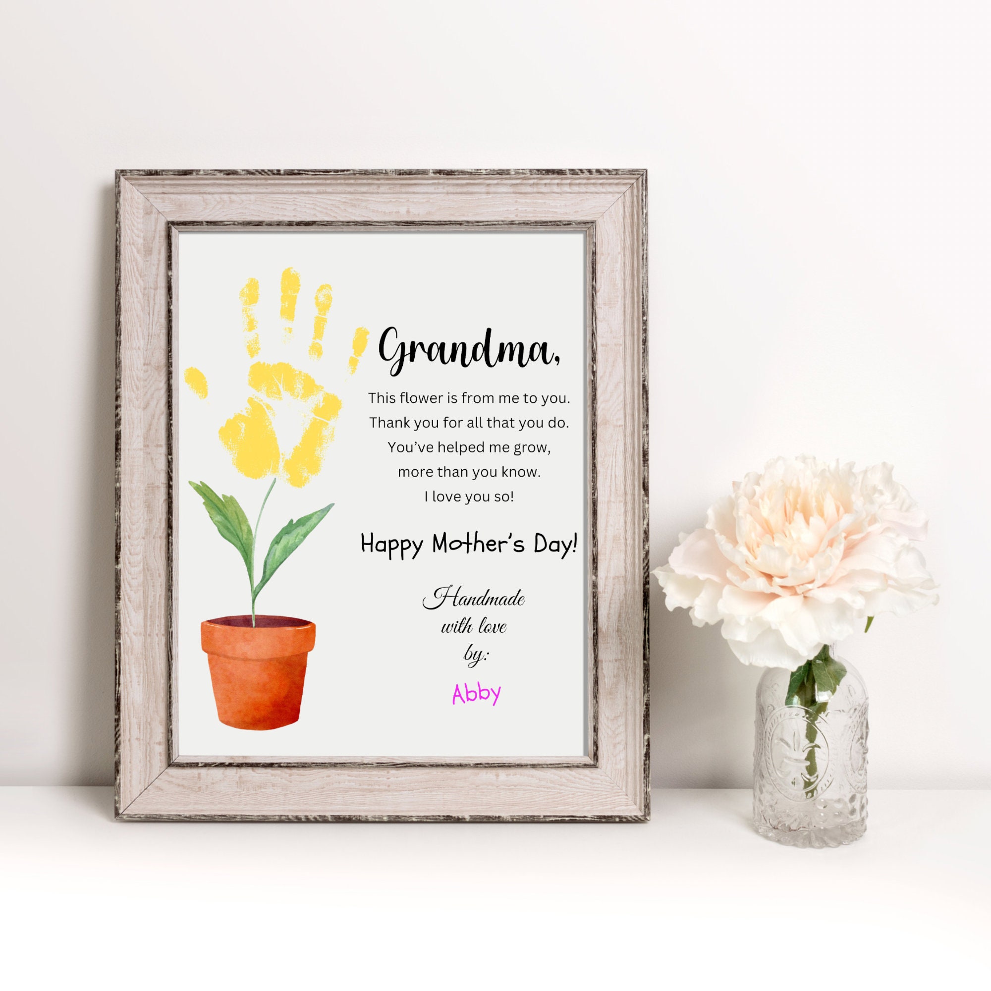 Mothers Day Handprint Craft, Mothers Day Printable, Mothers Day Poem ...