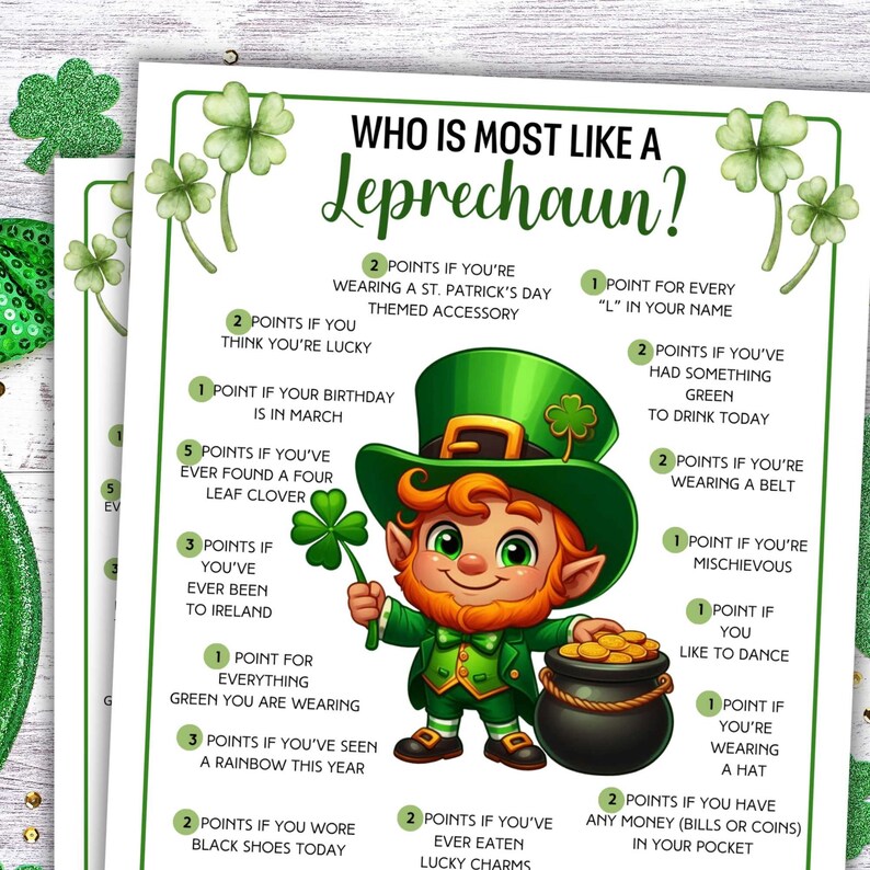 St. Patrick’s Day Games, Who is Most Like a Leprechaun, Fun St. Patrick ...