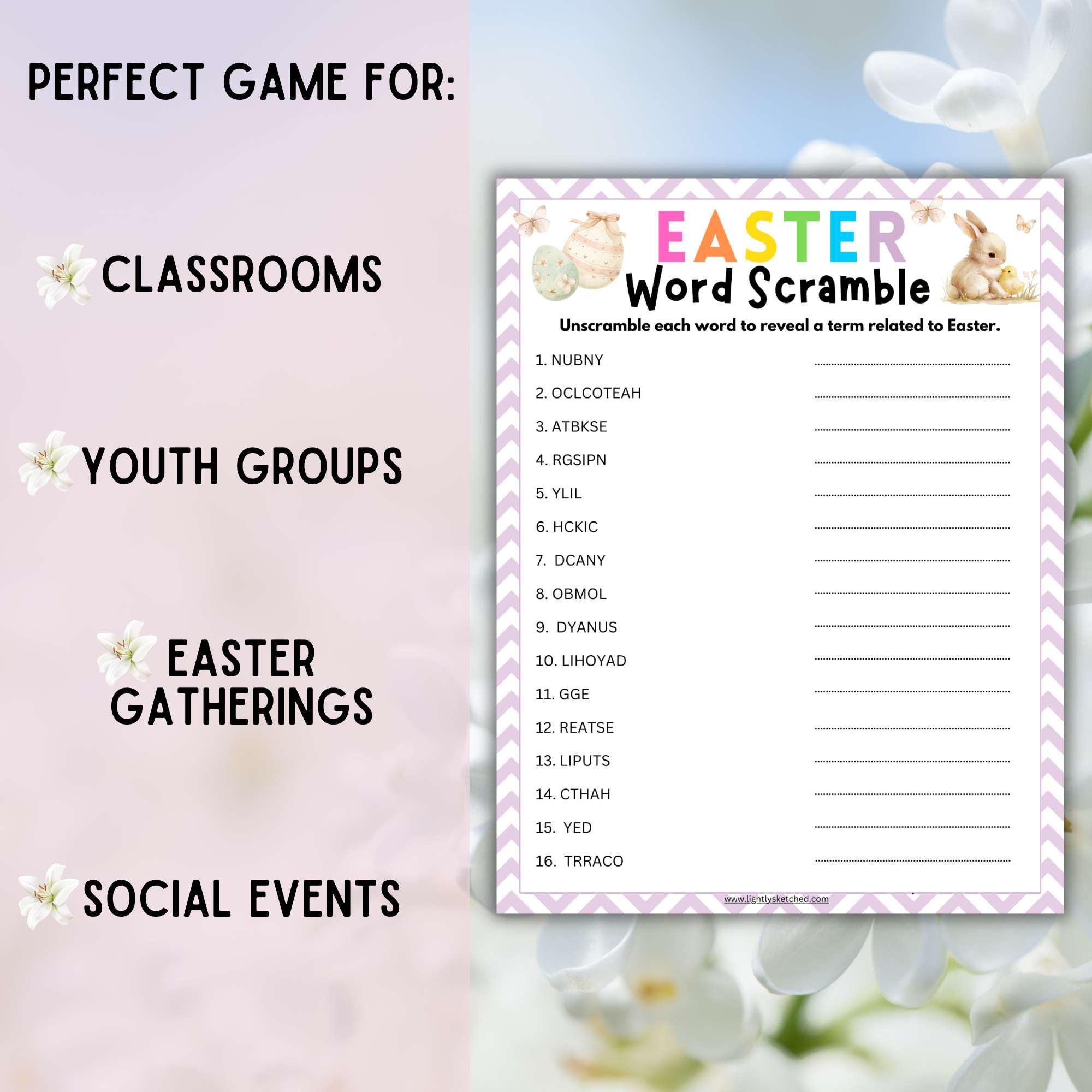 Easter Word Scramble Game | Printable Easter Games | Party Games ...