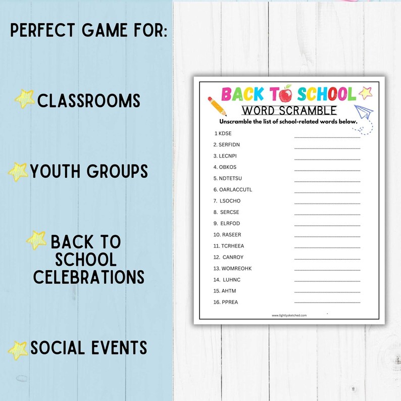 Back to School Word Scramble | Back to School Games | Back to School ...