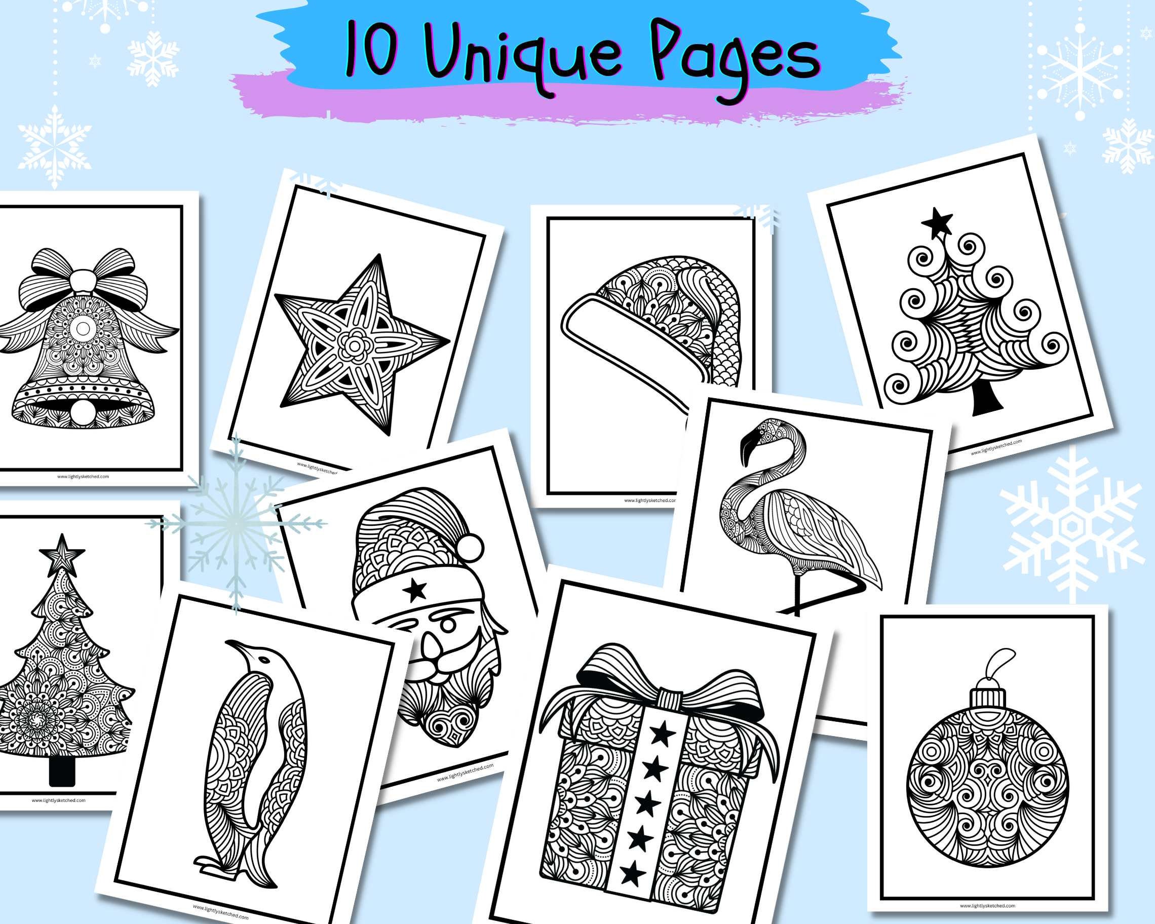 Zentangle Christmas Coloring Pages/ Zentangle Activities for Kids ...