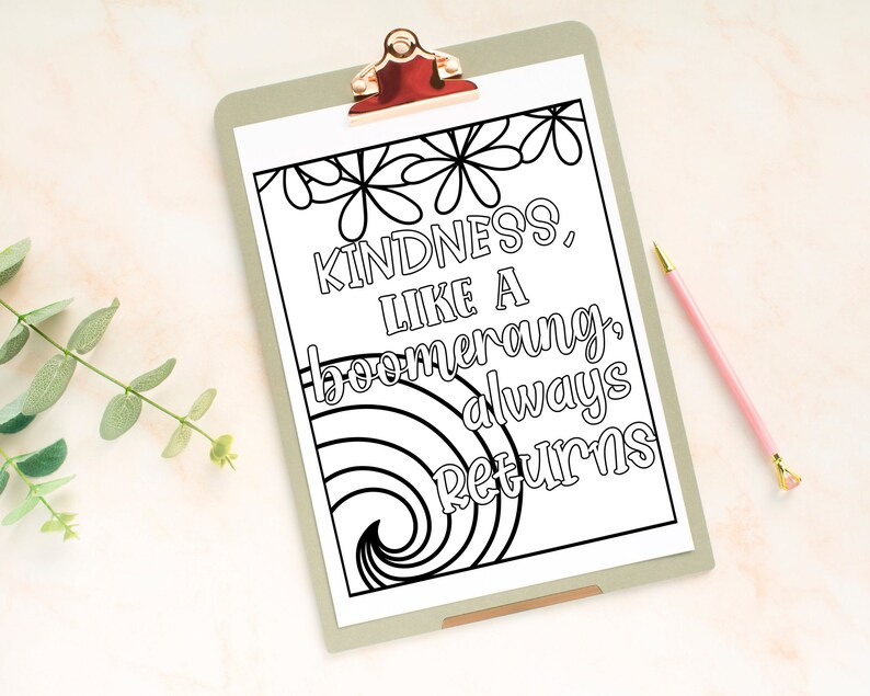 Positive Coloring Pages for Kids/ Kindness Coloring Pages/digital ...