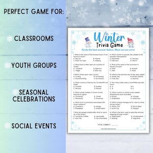 Winter Trivia Game | Printable Winter Games | Winter Game for Adults ...