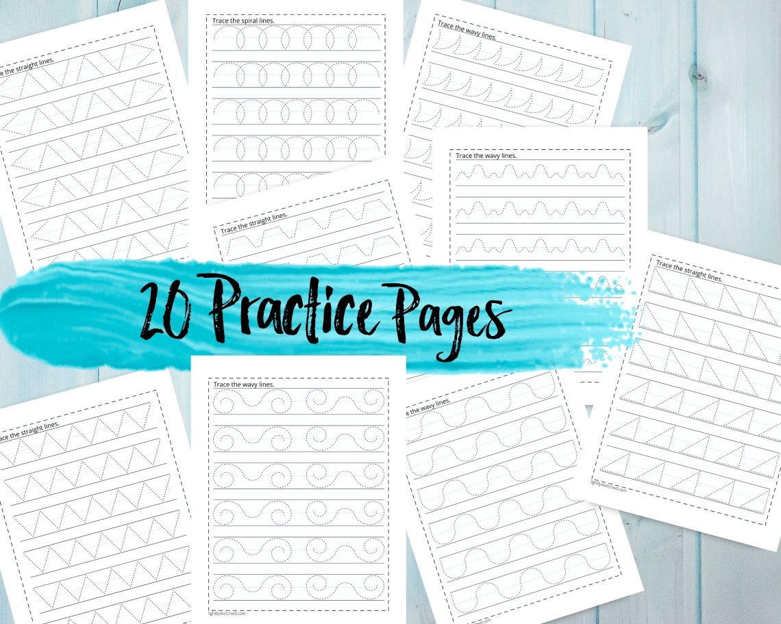 Prewriting Line Tracing Worksheets/letter Tracing for - Etsy