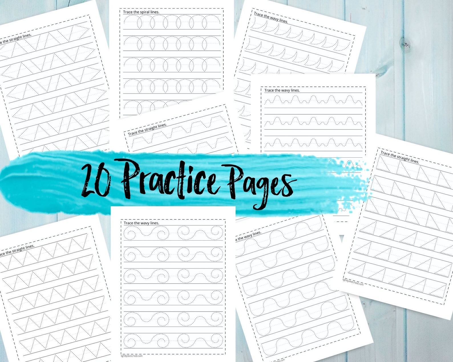 Prewriting Line Tracing Worksheets/letter Tracing for Kids/digital ...