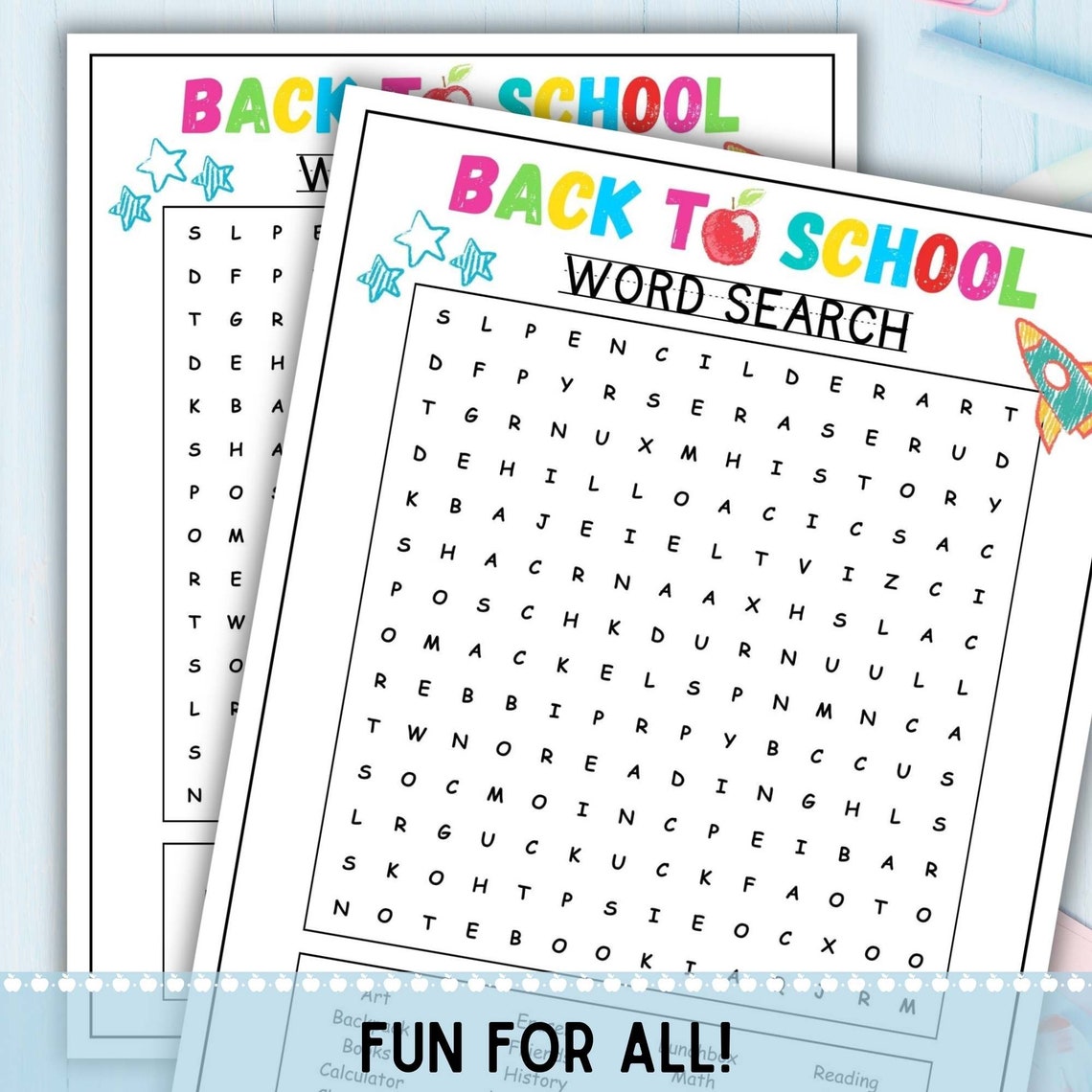 Back to School Word Search, Back to School Games, First Day of School ...