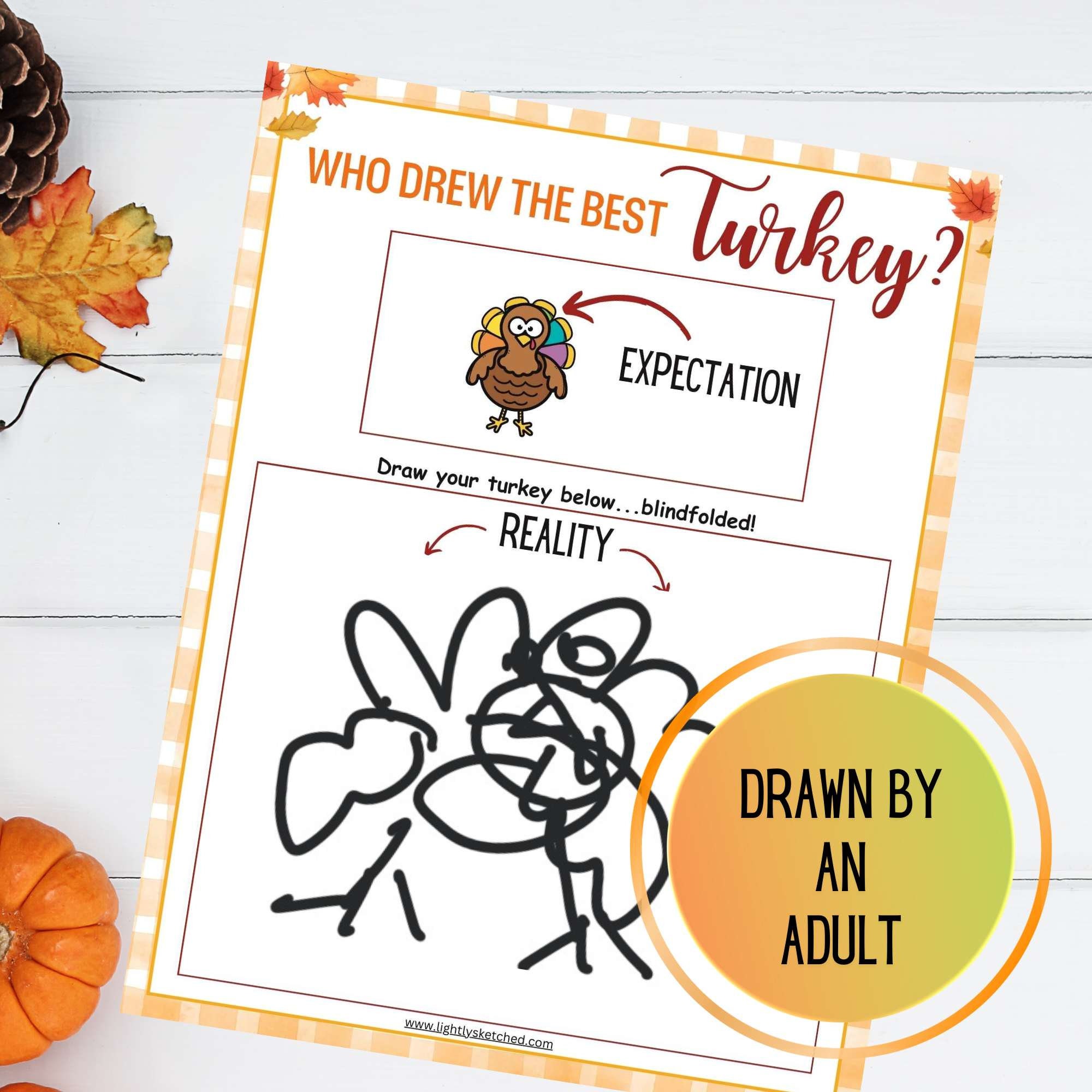 Thanksgiving Game Printable, Turkey Game, Who Drew the Best Turkey ...
