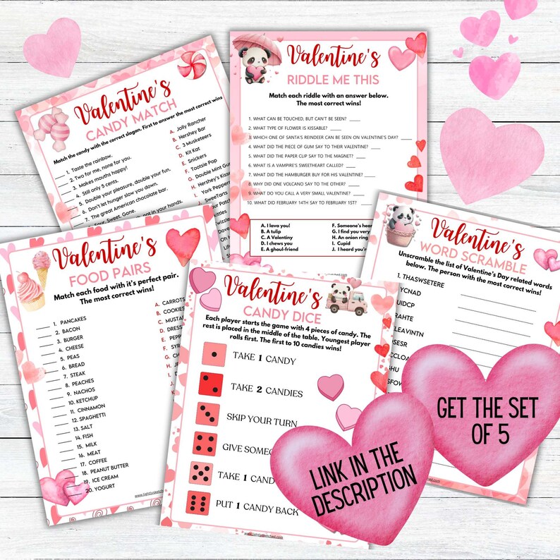 Valentine’s Day Food Pairs Game, Food Pairs Game, Valentine's Day Party ...