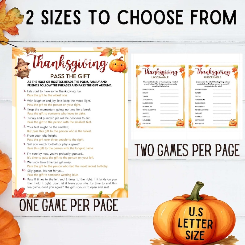 Thanksgiving Games Bundle, Thanksgiving Game Printable, Thanksgiving ...