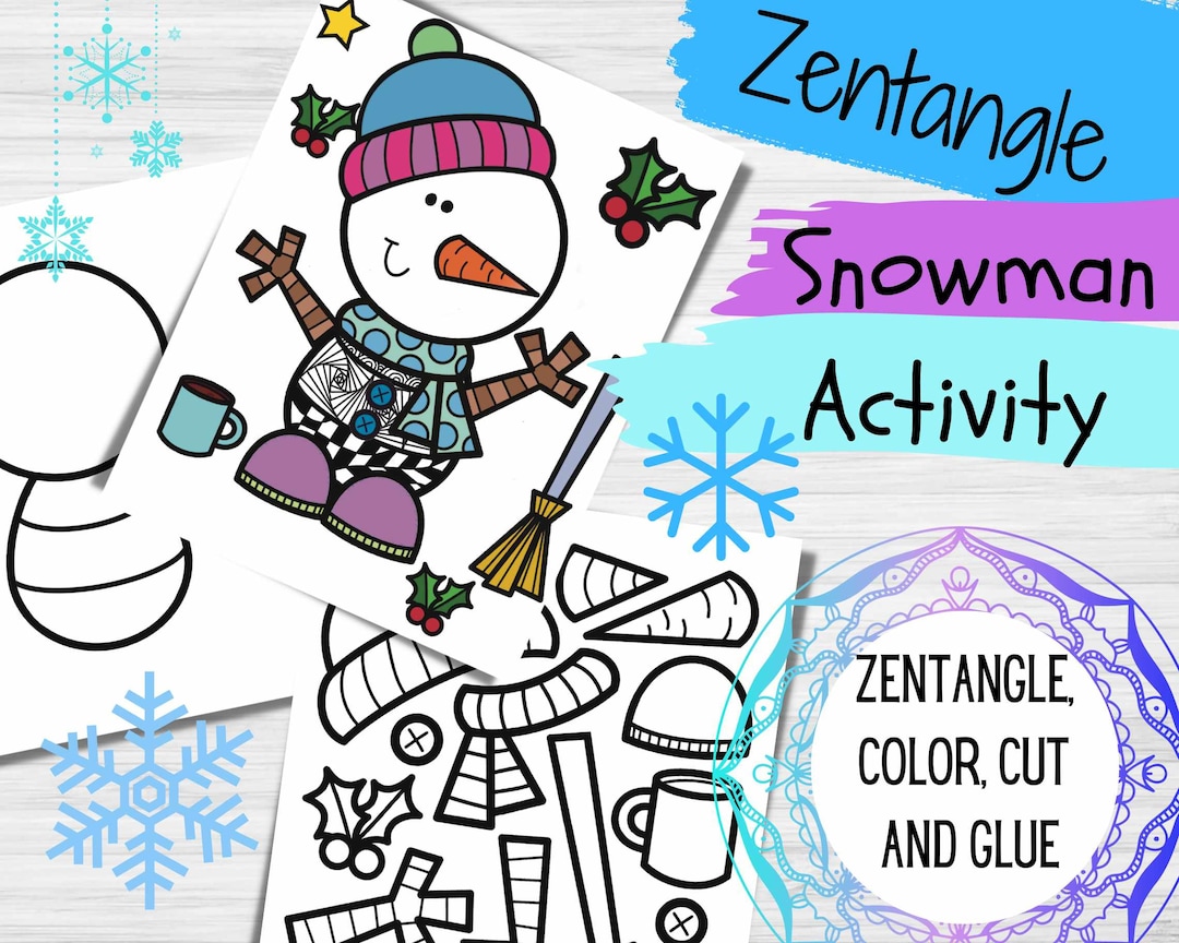 Snowman Activity/ Build a Snowman/ Zentangle Activity/ Easy Zentangles ...