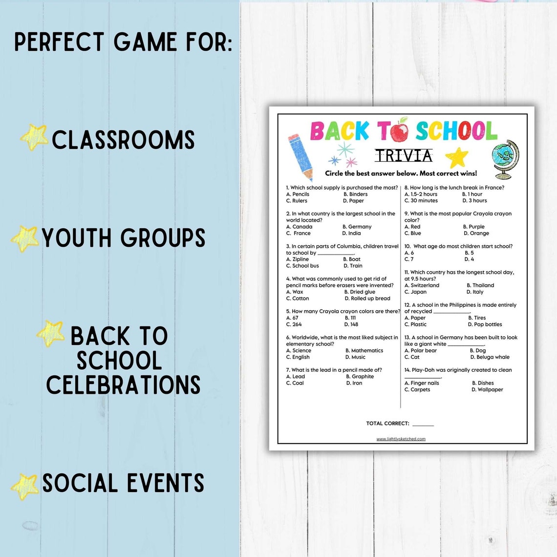 Back to School Trivia Game, First Day of School Activity, Back to ...