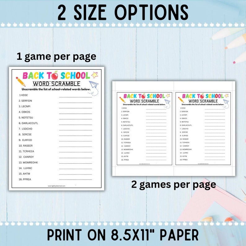 Back to School Word Scramble | Back to School Games | Back to School ...