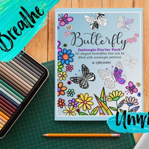 Zentangle Coloring Page for Kids/butterfly Zentangle Coloring Page ...