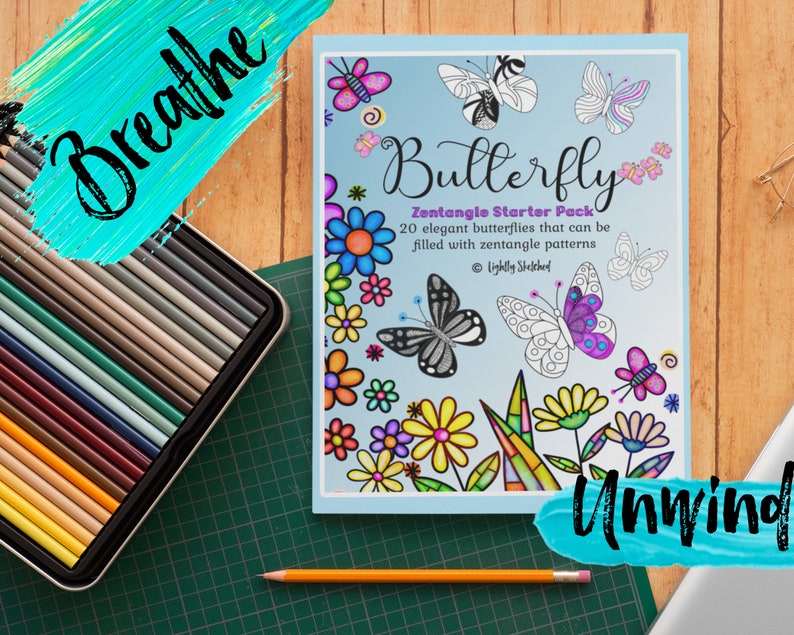 Zentangle Coloring Page for Kids/butterfly Zentangle Coloring Page ...