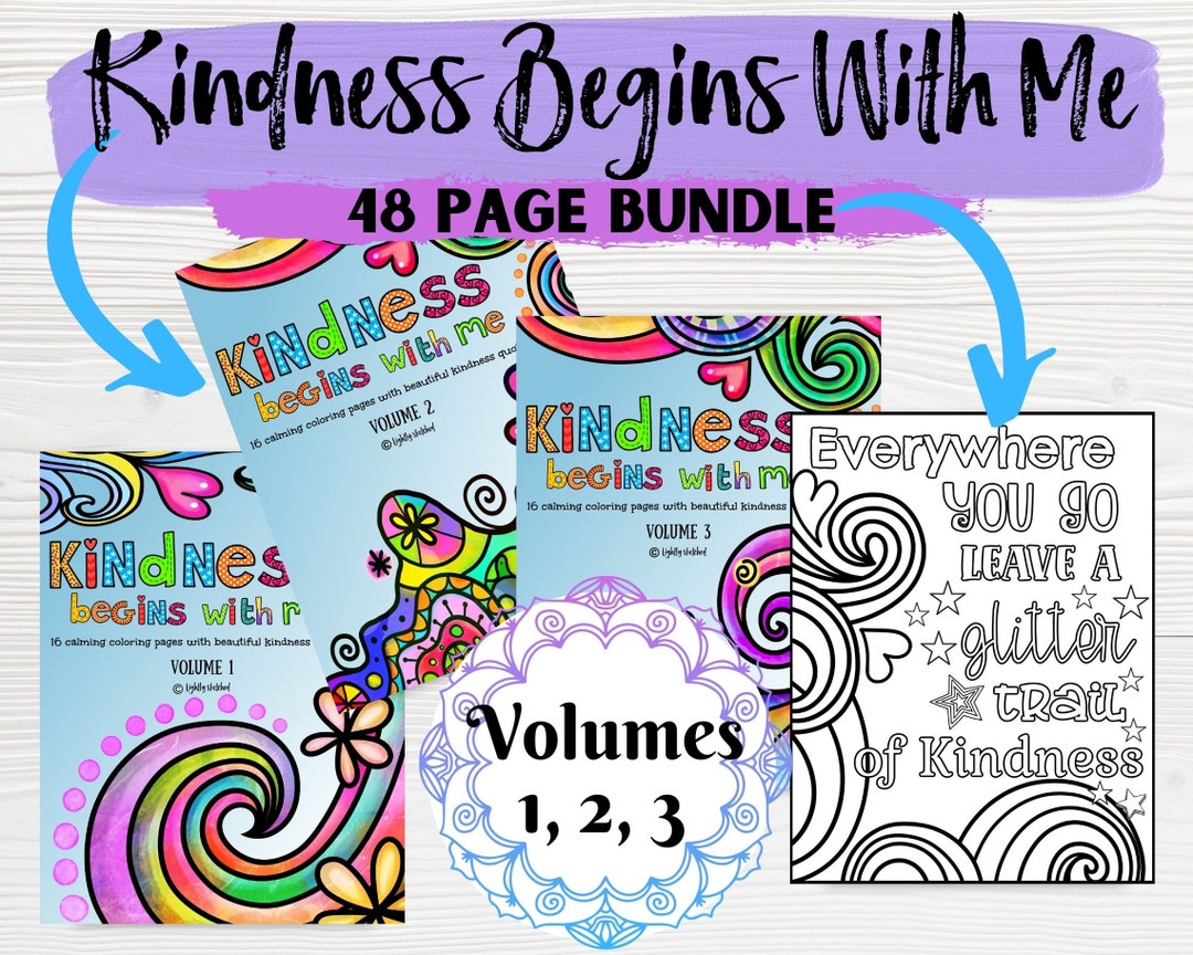 Positive Coloring Pages for Kids/kindness Coloring Book Bundle/digital ...
