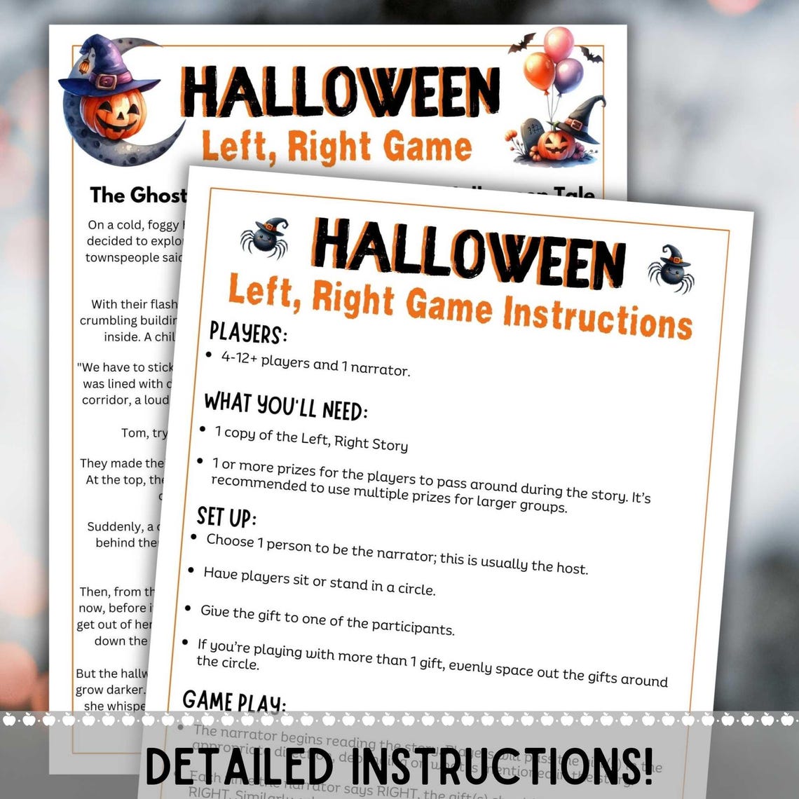 Left Right Halloween Game | Left Right Game | Pass the Prize Halloween ...