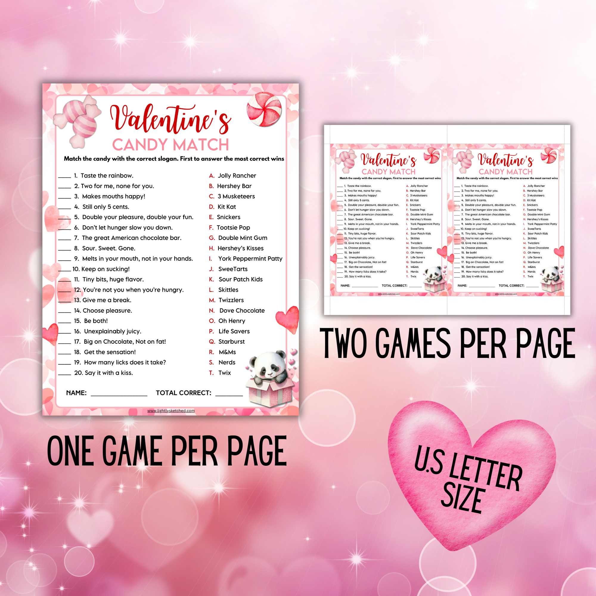 Valentine’s Day Candy Match, Candy Match Game, Valentine's Day Party ...