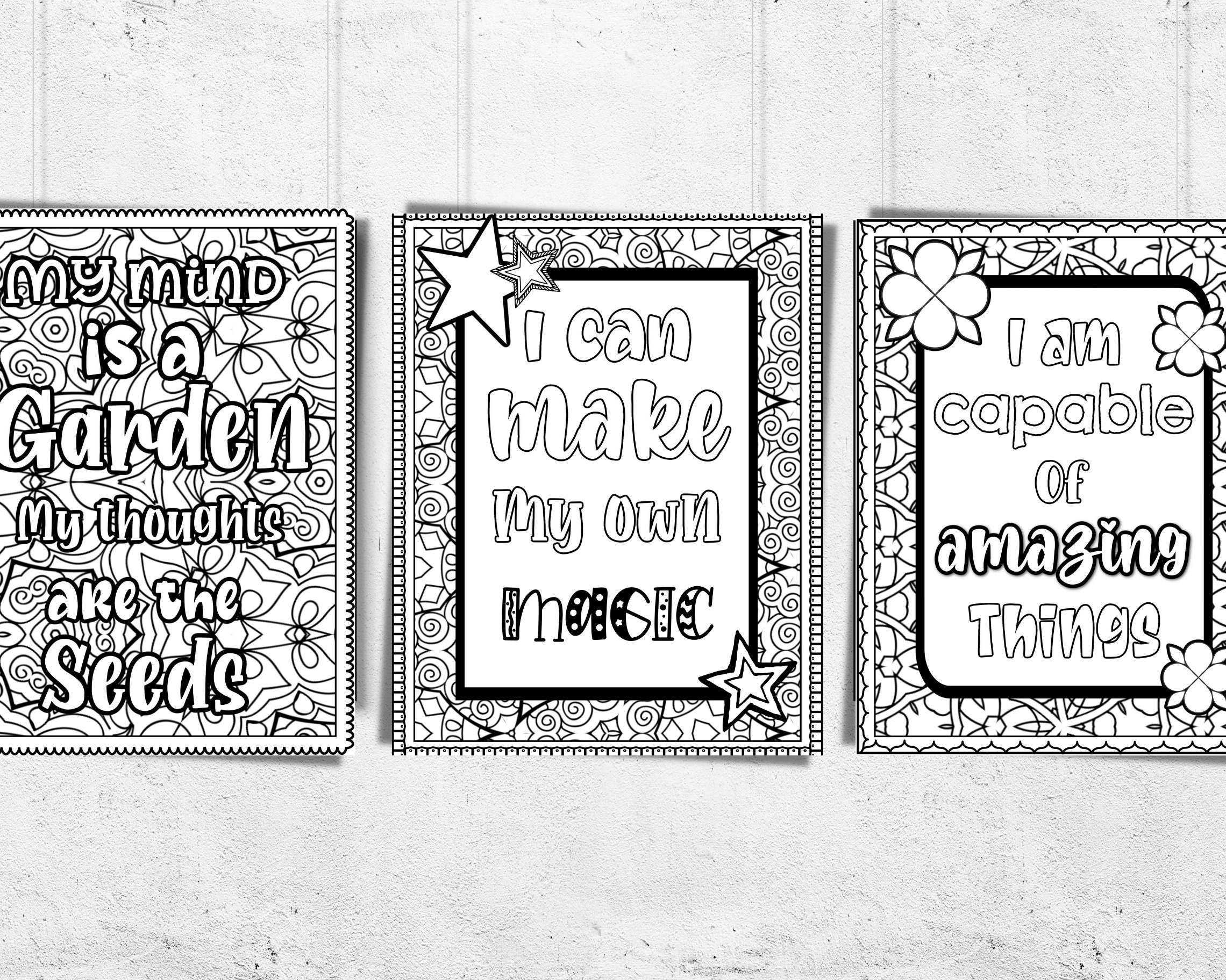 Mental Health Affirmations Coloring Pages/growth Mindset Coloring Pages ...
