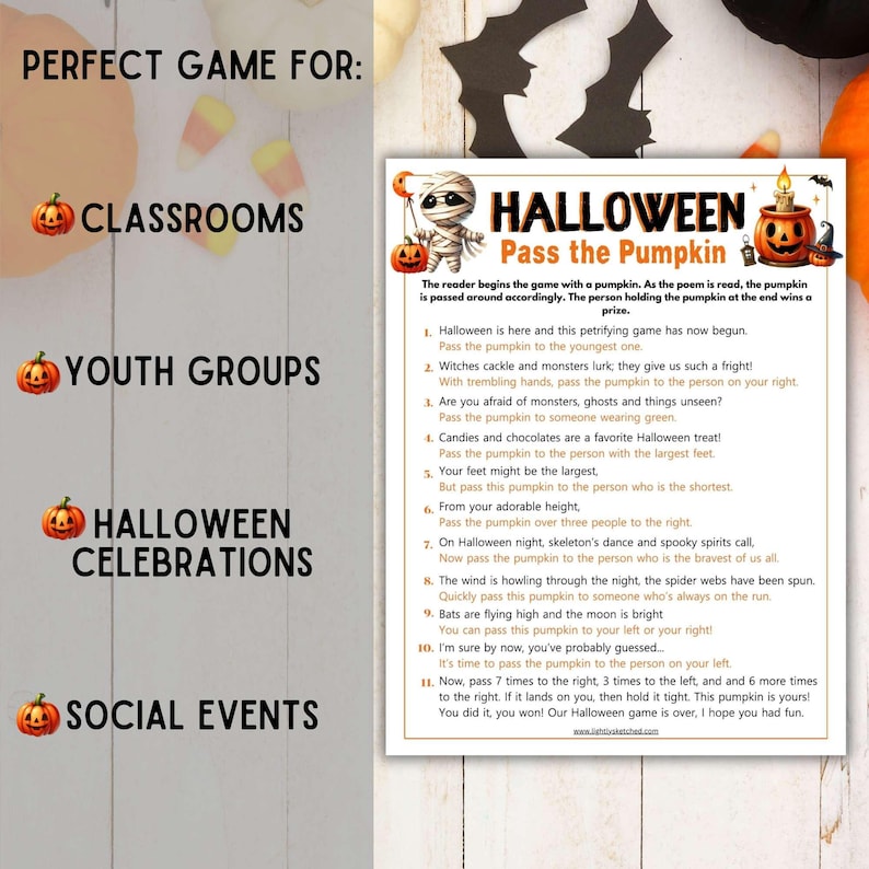 Halloween Pass the Pumpkin, Halloween Pass the Prize Game, Halloween ...