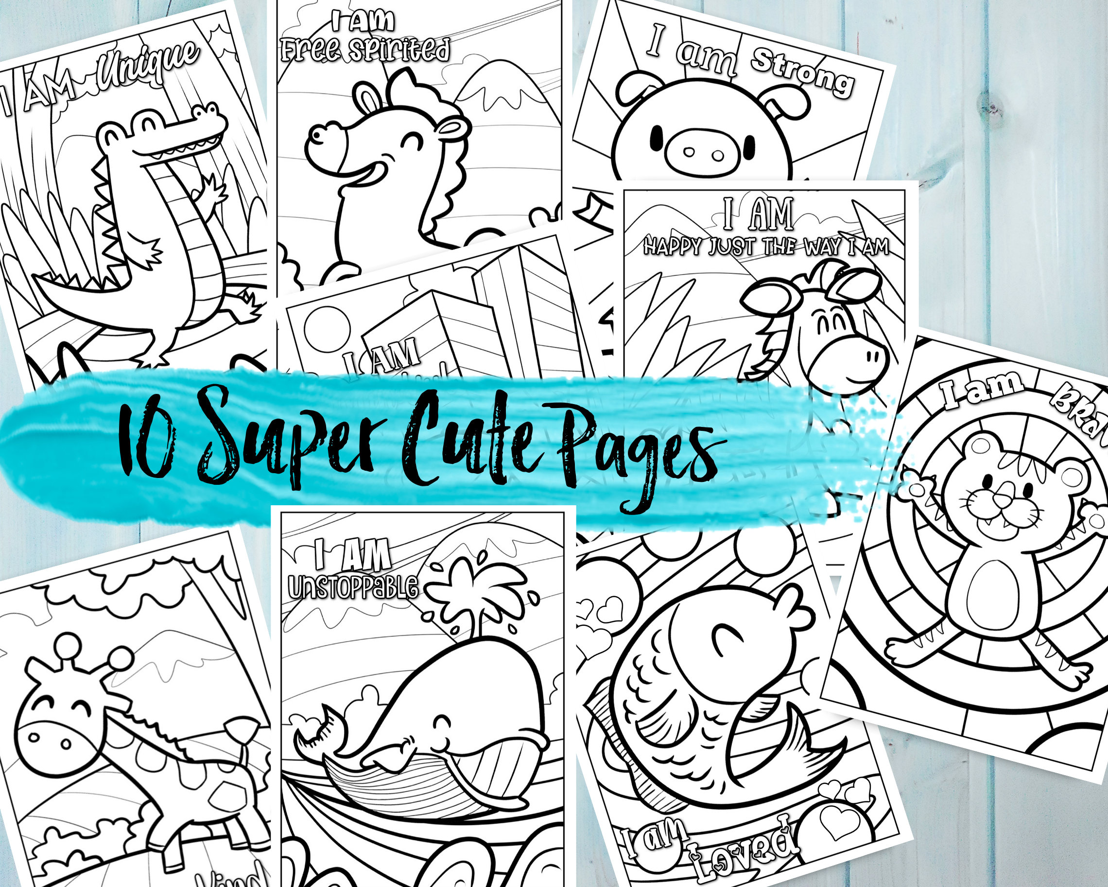 Cute Kawaii Animal Coloring Pages/digital/instant Download/kawaii, Cute ...