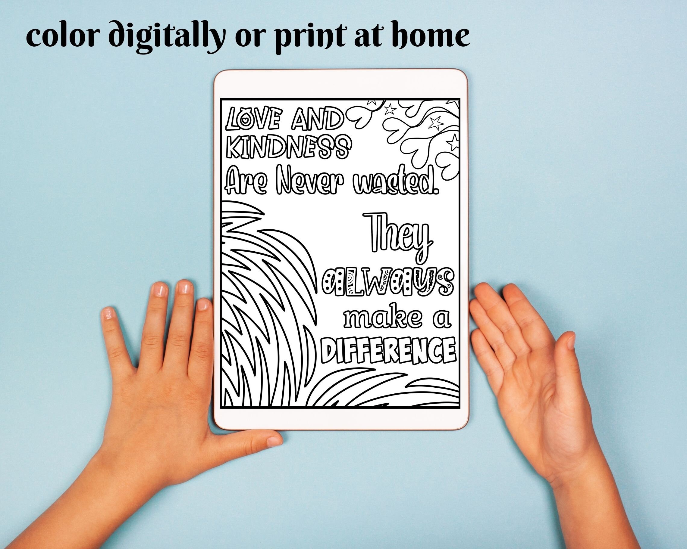 Kindness Quotes/ Kindness Coloring Pages/digital/instant Download ...