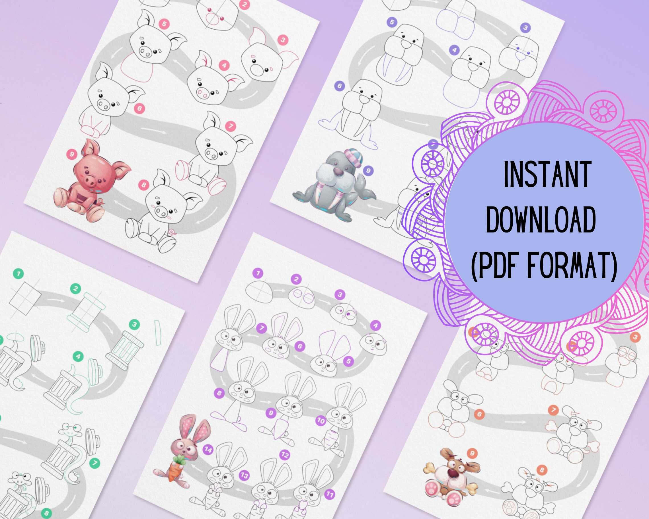 How to Draw / How to Draw Cute and Easy Animals / Learn to Draw Animals ...