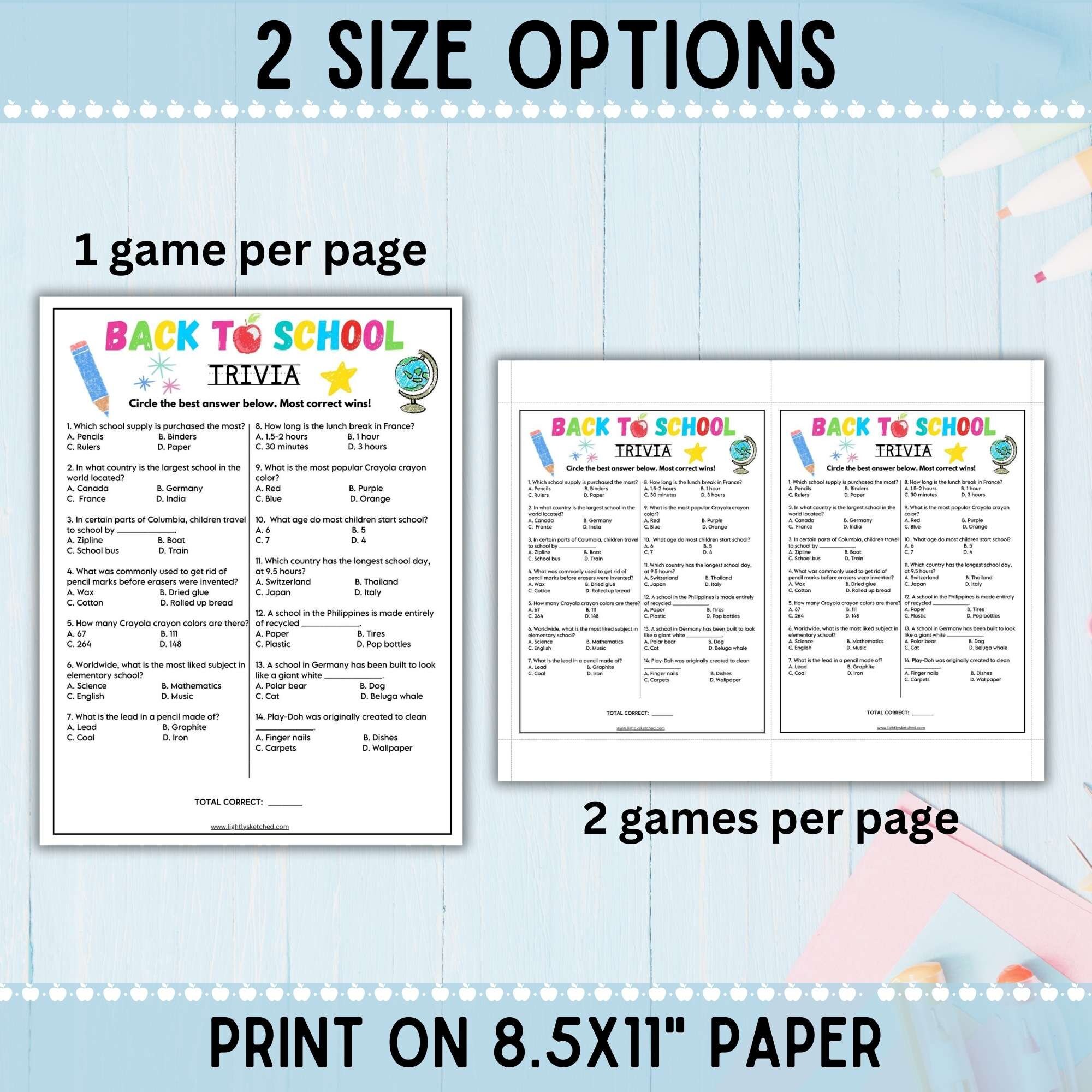 Back to School Trivia Game, First Day of School Activity, Back to ...