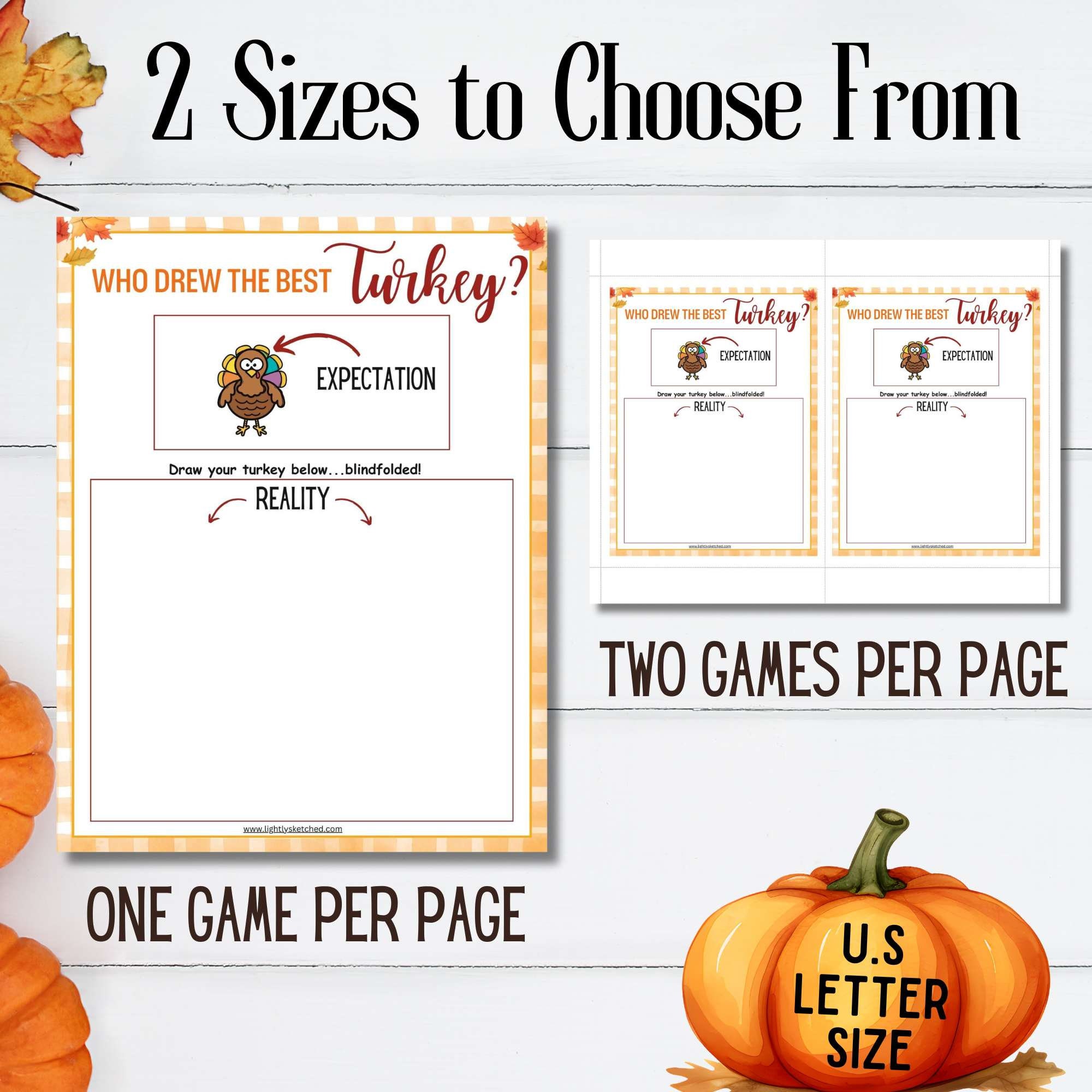 Thanksgiving Game Printable, Turkey Game, Who Drew the Best Turkey ...