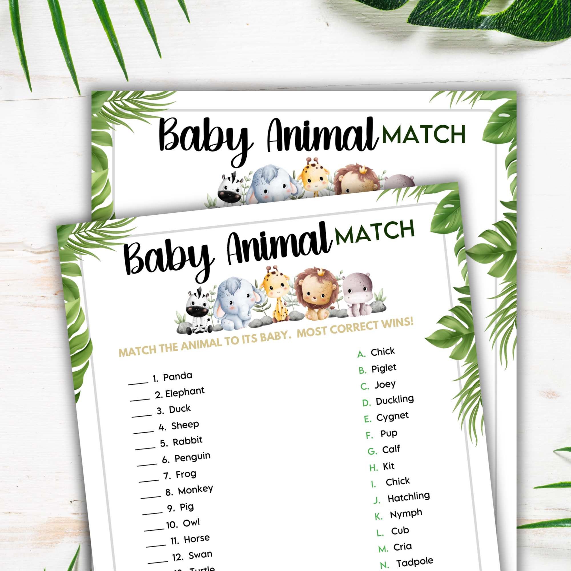 Baby Animal Match Game | Baby Animal Matching | Spring Party Games ...