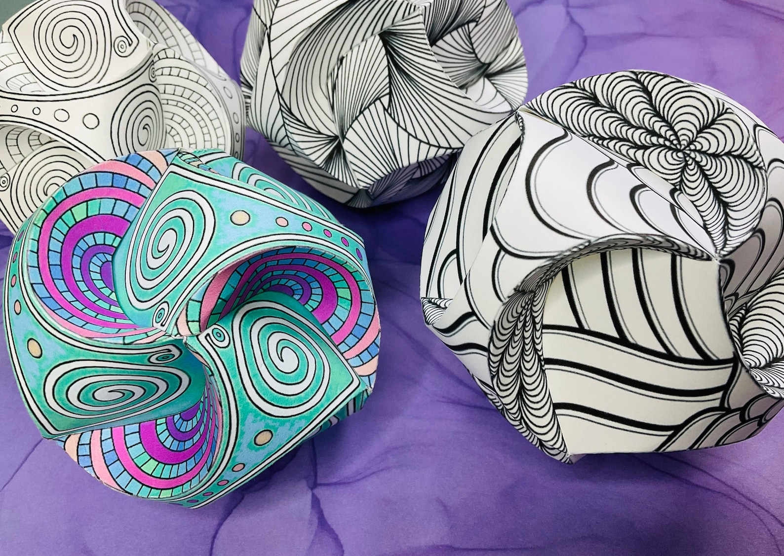 Paper Globes. Zentangle Paper Globes. Printable Paper Globes. DIY Paper ...