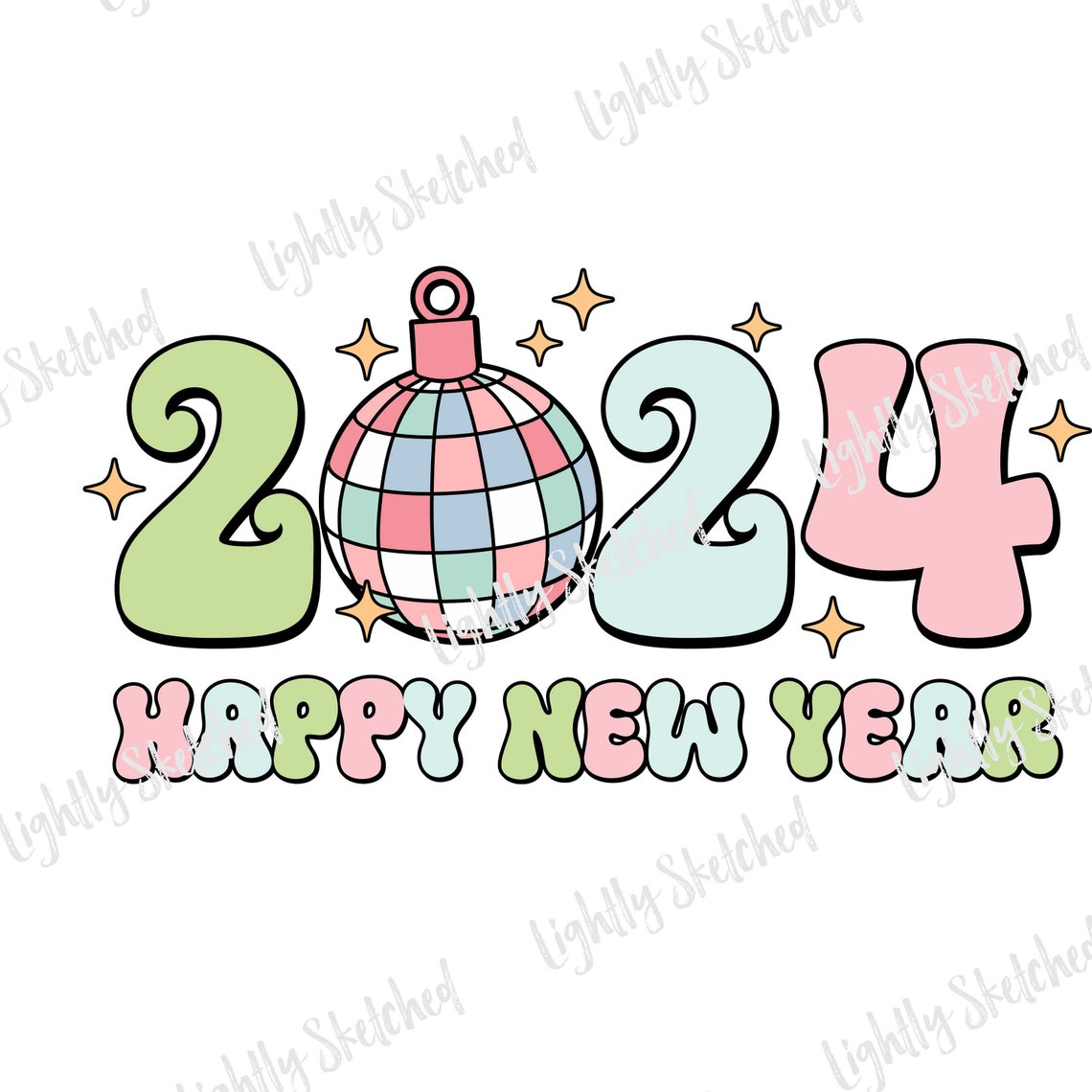 Retro New Years PNG New Year 2024 Png New Year Sublimation - Etsy