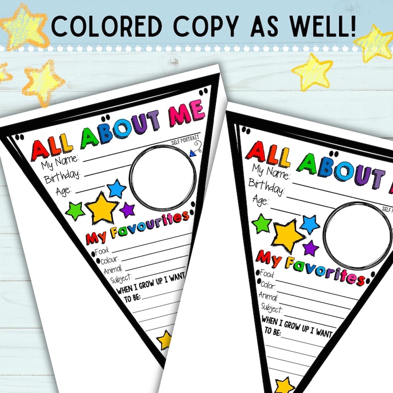 All About Me Banner First Day of School Printable Back to School ...