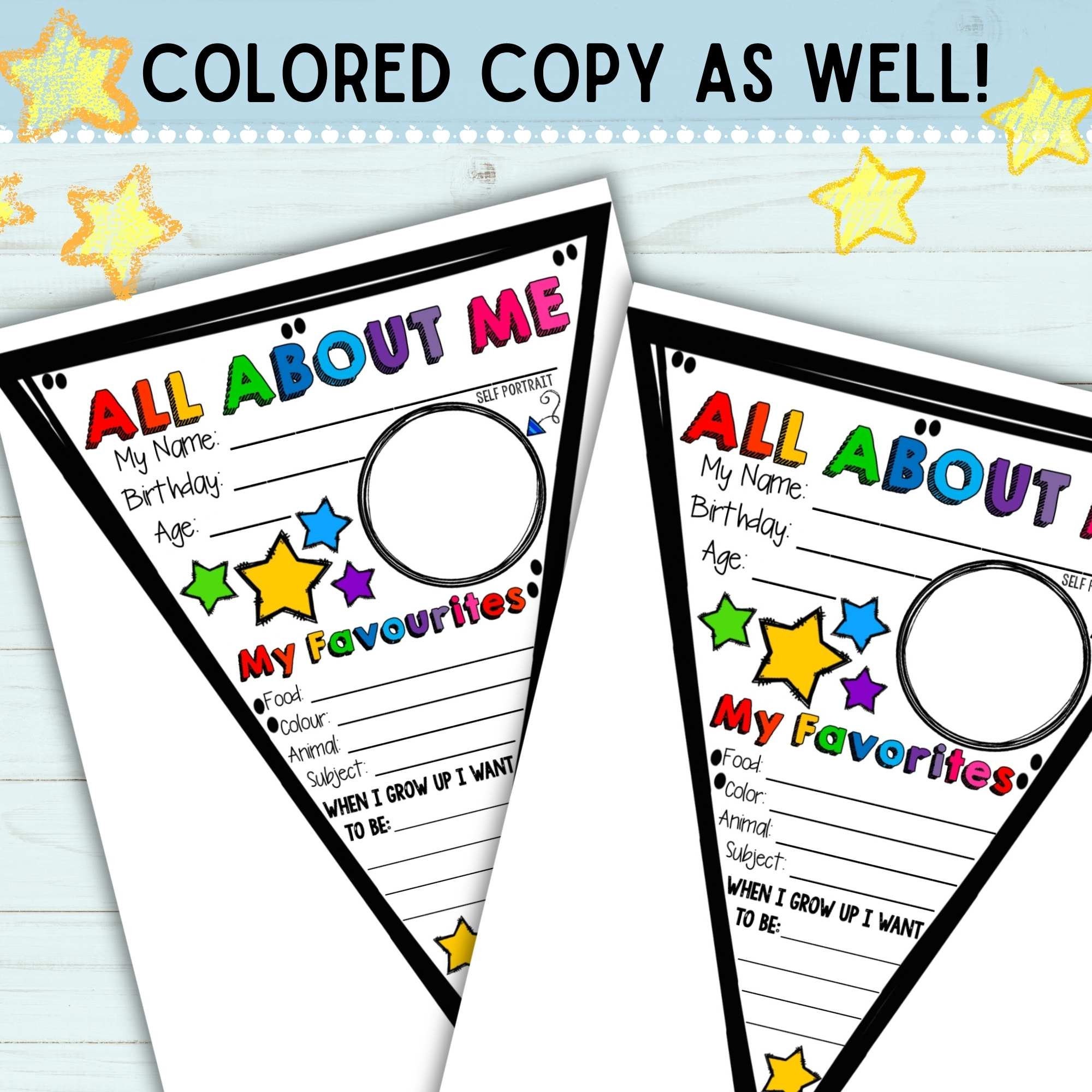 All About Me Banner First Day of School Printable Back to School ...